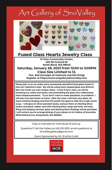 Fused Glass Hearts Jewelry Class