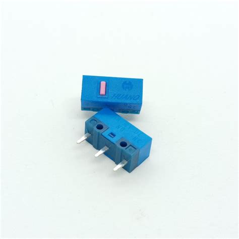 2 Pcs Huano Micro Switch 80 Million Clicks Life Gaming Micro Switch 3 Pins Huano Blue Pink Dot