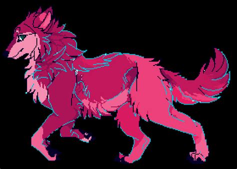 Pink Wolf Drawing