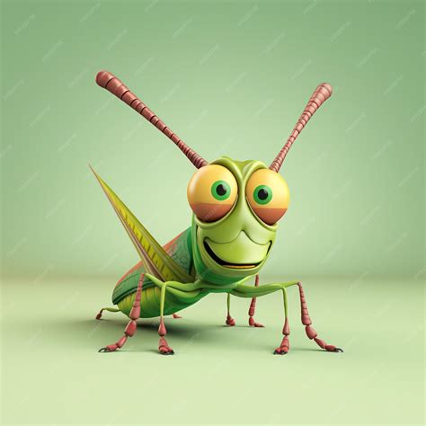 Premium Ai Image Cartoon Grasshopper 3d