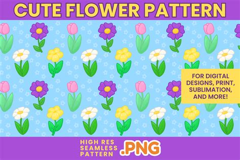 Cute Flower Pattern Seamless Flowers Graphic By Haylee · Creative Fabrica