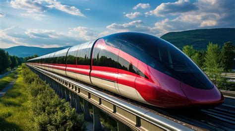 Premium Ai Image Maglev Trains Magnetic Levitation Frictionless