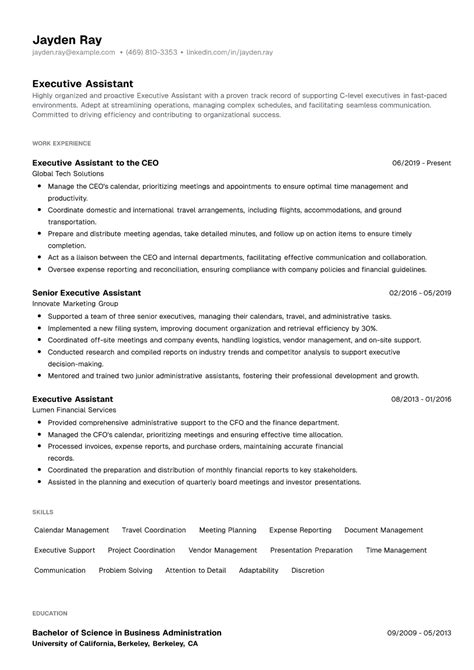 7 Executive Assistant Resume Examples And Writing Guide