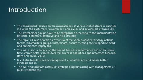 Dynamic Strategy Facebook Stakeholder Analysis And Strategy