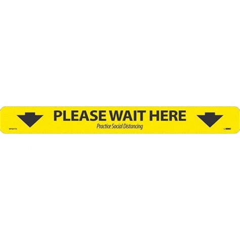 Accuformnmc 225x20 Tex Blyl 10pk Pls Wait Here Flr Sign Msc Direct