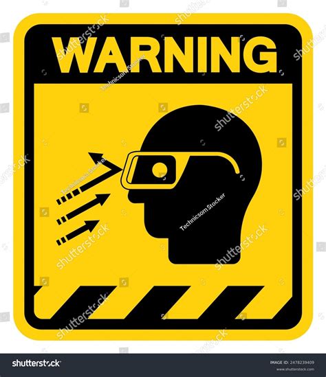 Flying Debris Wear Safety Glasses Warning Stock Vector Royalty Free 2478239409 Shutterstock