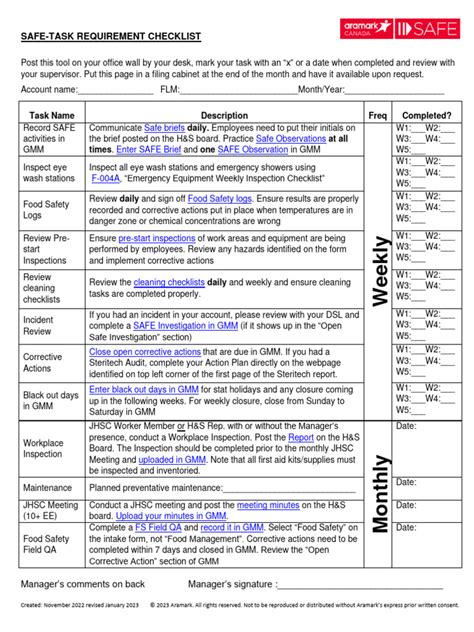Safe Task Requirement Checklist Nov2022 3 Copy Pdf Safety