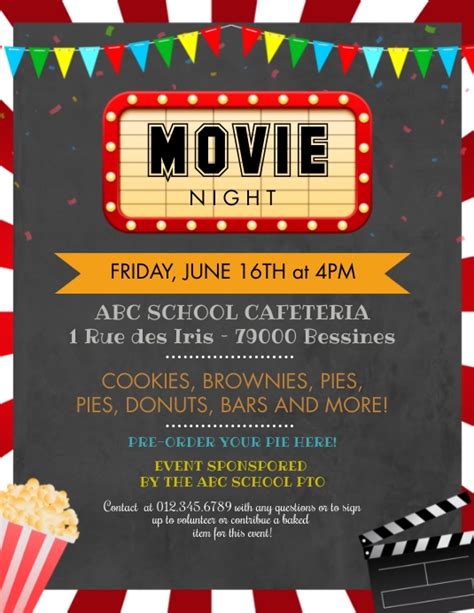 Movie Night Flyer Template Postermywall