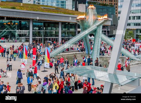 Canada Day Jack Poole Plaza Vancouver British Columbia Canada Stock
