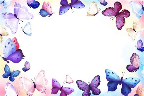 Purple Butterfly Border Design