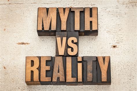 Myth Versus Reality Concept Typography Reality Photo Background And