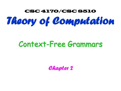 Ppt Context Free Grammars Powerpoint Presentation Free Download Id