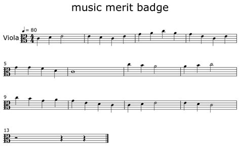 Music Merit Badge Sheet Music For Viola