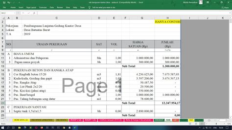 Contoh Rab Excel 49 Koleksi Gambar