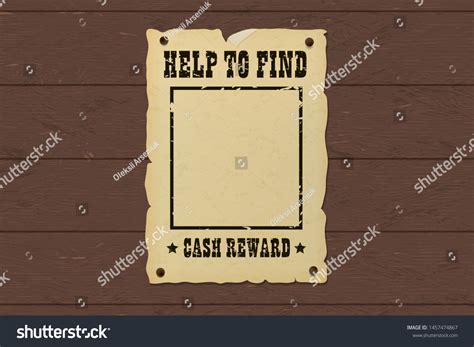 Old Ripped Missing Poster Nailed Wooden Stock Vector Royalty Free
