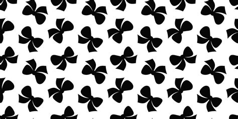 Seamless Pattern Of Silhouette Bow Knots Black Vector Image