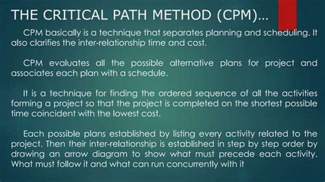 Critical Path Method Odp