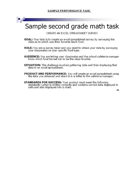 Sample Performance Task Pdf