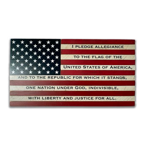 Pledge Of Allegiance Wooden Flag American Wall Art Flags Of Valor