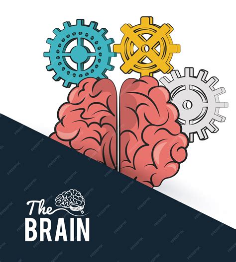 The Brain And Gears Premium Vector