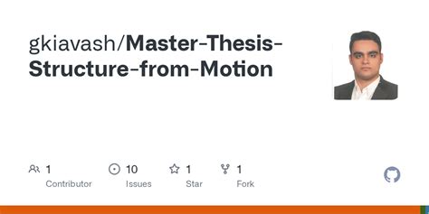 Github Gkiavashmaster Thesis Structure From Motion