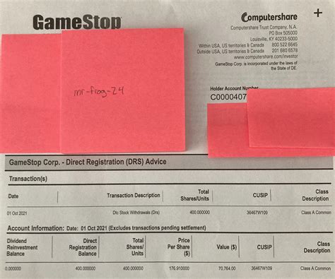 Statement For Second Computershare Transfer 407xxx Oct 1st Rsuperstonk