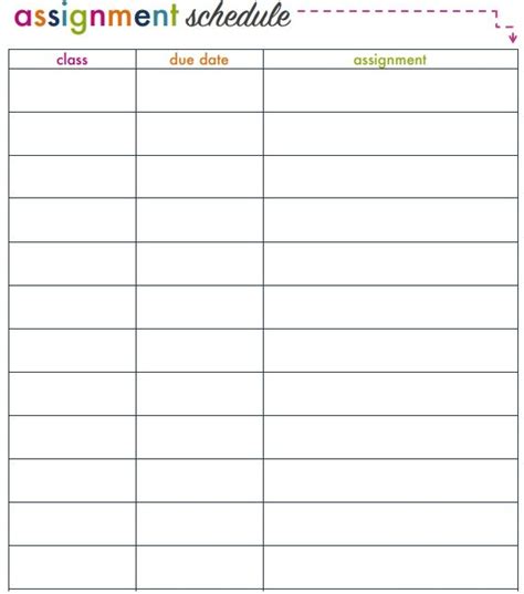 Organize Your Study Schedule With This Assignment Planner Template
