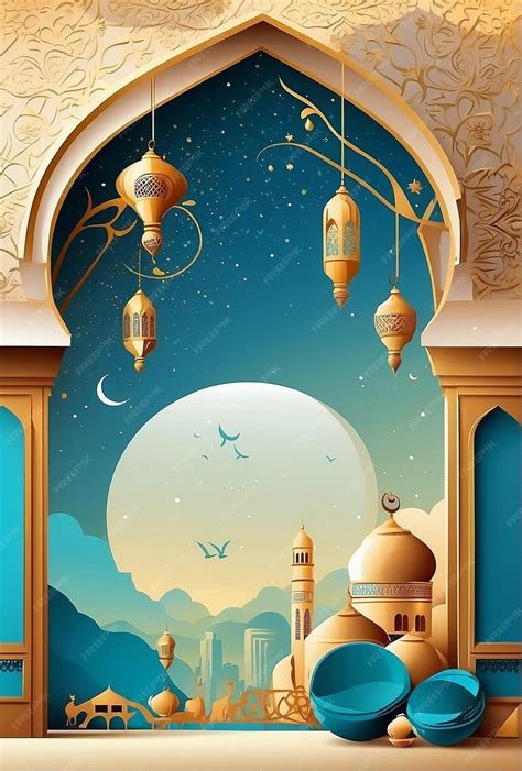 Premium Photo Eid Ubarak Stunning Background Design With Islamic Decoration Concept By Eid Al Fitr