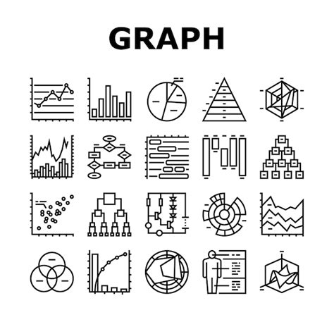 Premium Vector Graph For Analyzing And Research Icons Set Vector