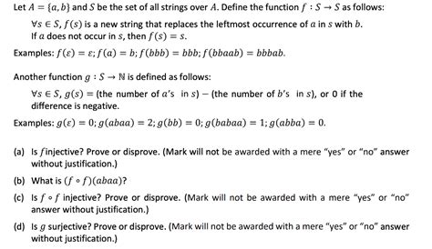 Solved Let A A B And S Be The Set Of All Strings Over A Chegg