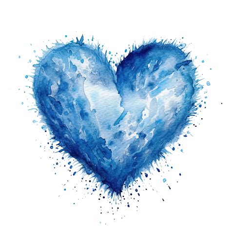 Blue Watercolor Heart