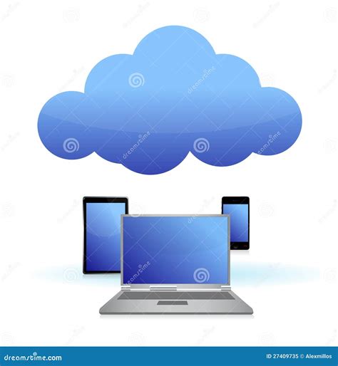 Electronics Cloud Computing Illustration Stock Illustration