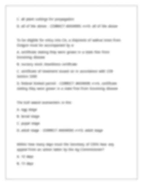 Pest Preventionpest Detection Exam Questions With Answers Exams Pest