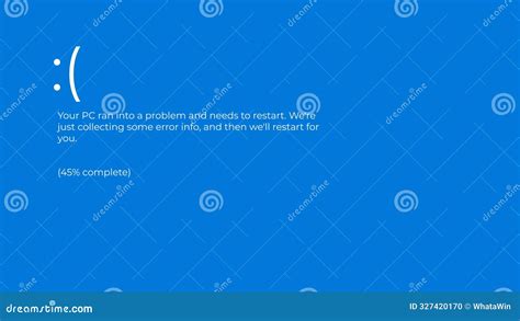 Blue Screen Of Death Bsod Error Message Vector Page Stock Vector
