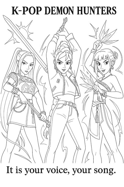 Kpop Demon Hunters Coloring Pages Etsy Uk