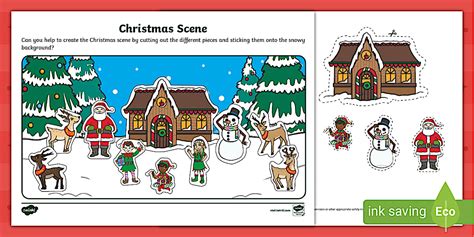 Christmas Scene Cutting Activity