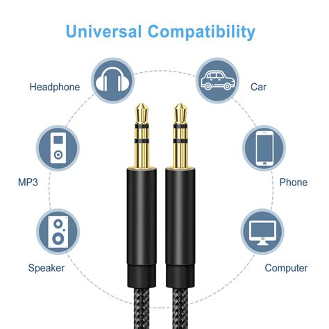 Usb Super Strong Nylon Braided 35mm Male To Male Aux Cable