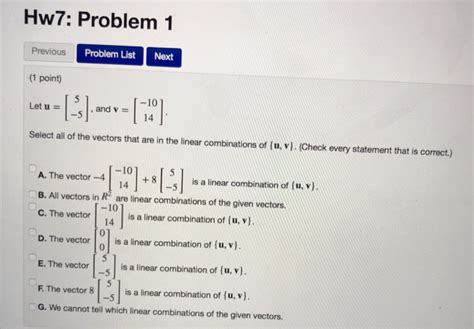 Solved Hw7 Problem 1 Previous Problem Listnext 1 Point Let