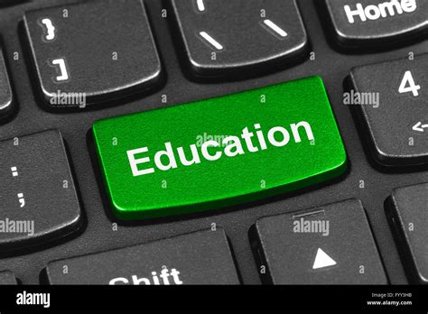 Computer Notebook Keyboard With Education Key Stock Photo Alamy