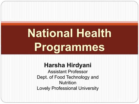 National Nutritional Programme Pptx