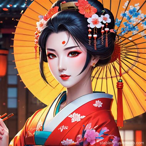 A Traditional Japanese Geisha Stable Diffusion Online