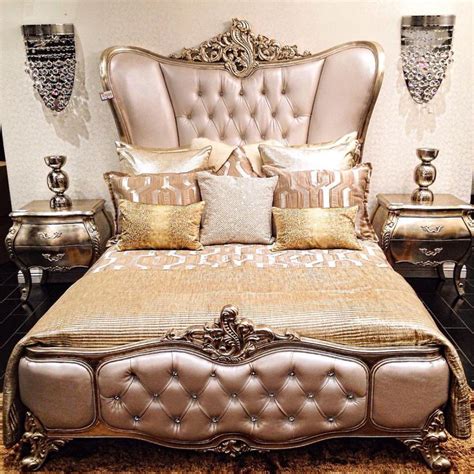 Luxury Diva Bedroom Set With Gold And Silver Accents