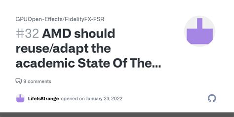 AMD Should Reuse Adapt The Academic State Of The Arts Issue GPUOpen Effects FidelityFX