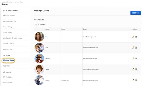 Account Settings Rank Ranger