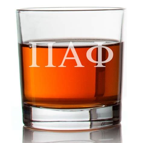 Custom Engraved Pi Alpha Phi Rocks Glass Personalized Whiskey Glasses