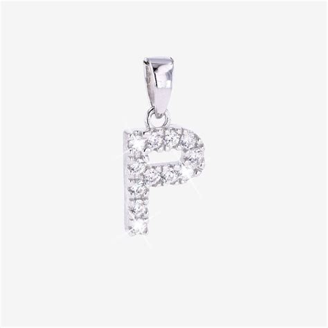 Sterling Silver P Initial Pendant Warren James