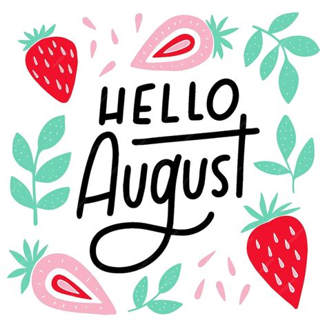 Letras De Agosto Dibujadas A Mano Con Frutas Vector Gratis