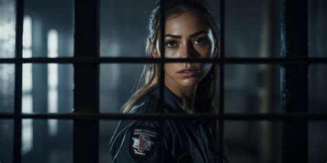Premium Photo Female Guard In Prison Generative Ai