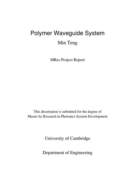 Pdf Polymer Waveguide System