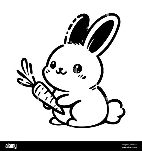 How To Draw A Cute Rabbit With Carrot